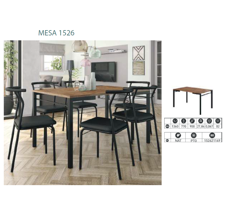 Big Móveis na Caixa | Mesa 6 Lugares 136 em Madeira MDP | 1526 ...